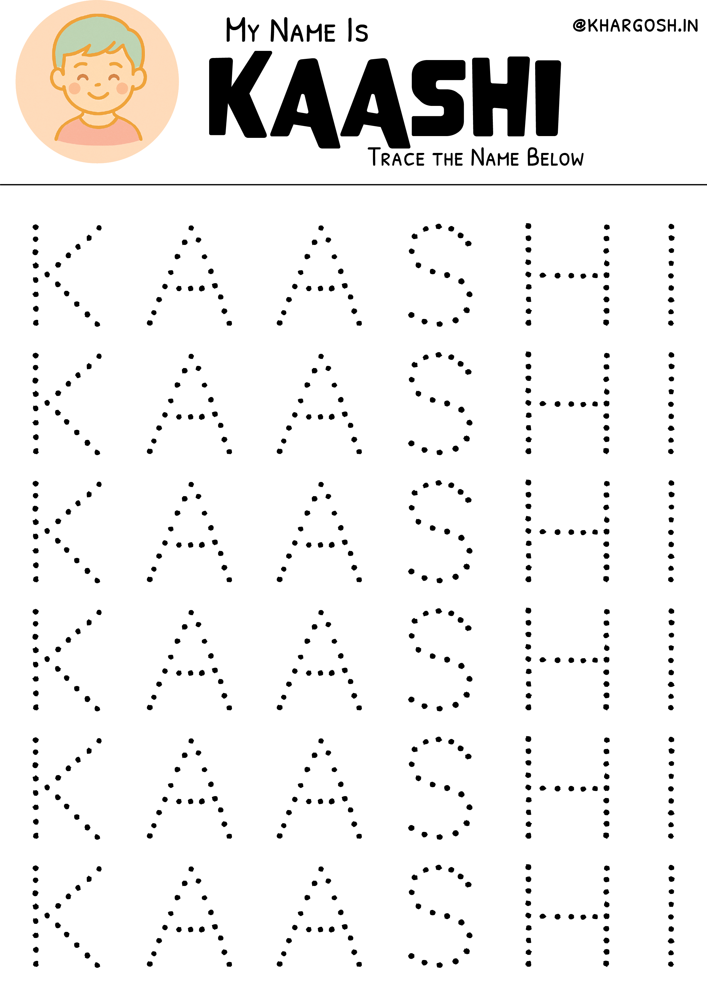 Early Name Writing Practice | Customised to Child's Name | Printable ...